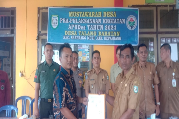 Acara MUAWARA DESA APBDes TAHUN 2024 Desa Talang Babatan - SEMAKU